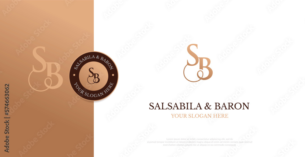 Wedding Logo Initial SB Logo Design Vector Stock Vector | Adobe Stock