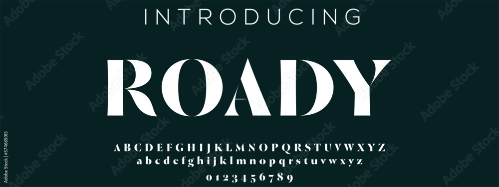 ROADY, an elegant alphabet font and number. Premium uppercase fashion ...