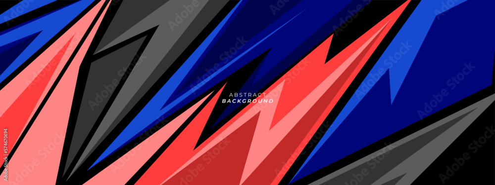 Abstract blue red black sports racing concept banner background design ...
