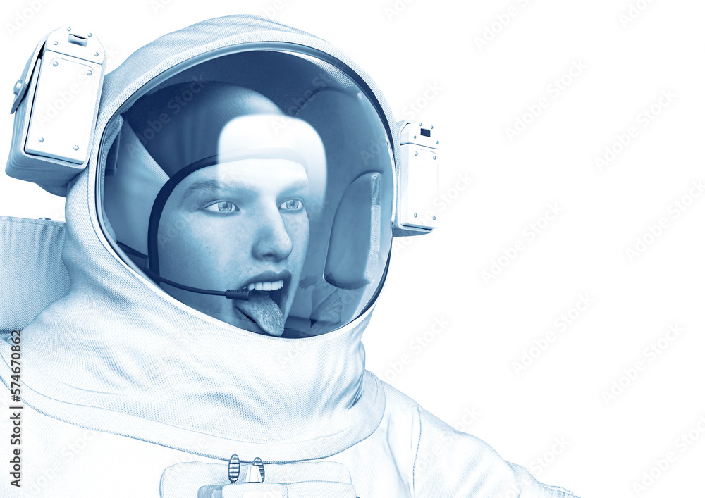 astronaut mockery face in a white background Stock Illustration | Adobe ...