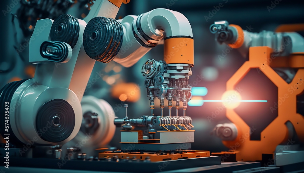 industrial machine robot, smart modern factory automation using ...