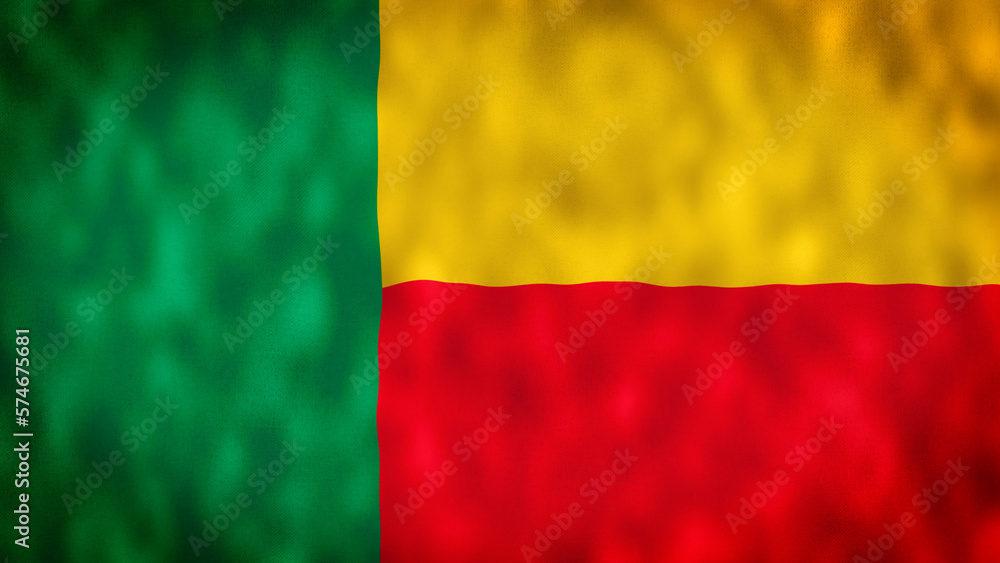 Benin flag seamless waving illustration. Sign of Benin illustration. Benin flag 4K background ...