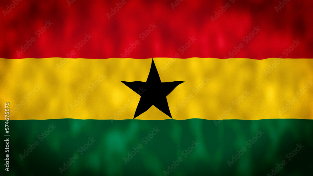 Waving flag loop. National flag of Ghana. Realistic animation. Accra ...