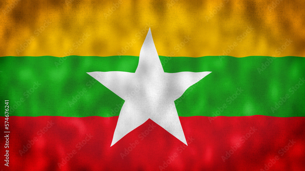 Flag of Myanmar formerly Burma illustration. The Republic of the Union ...