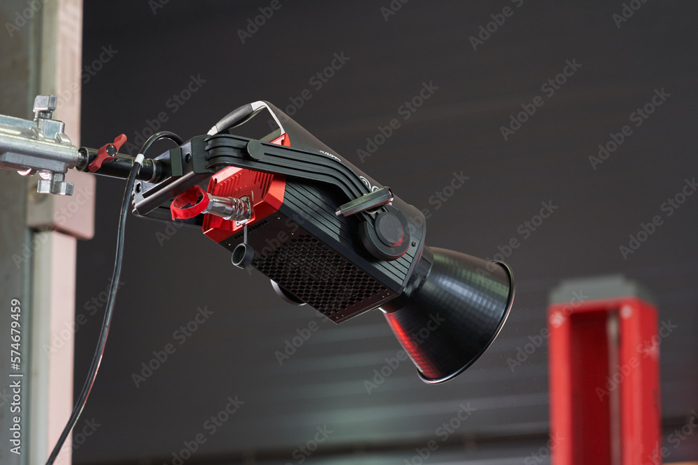 professional lighting monoblock. film set lighting equipment Stock ...