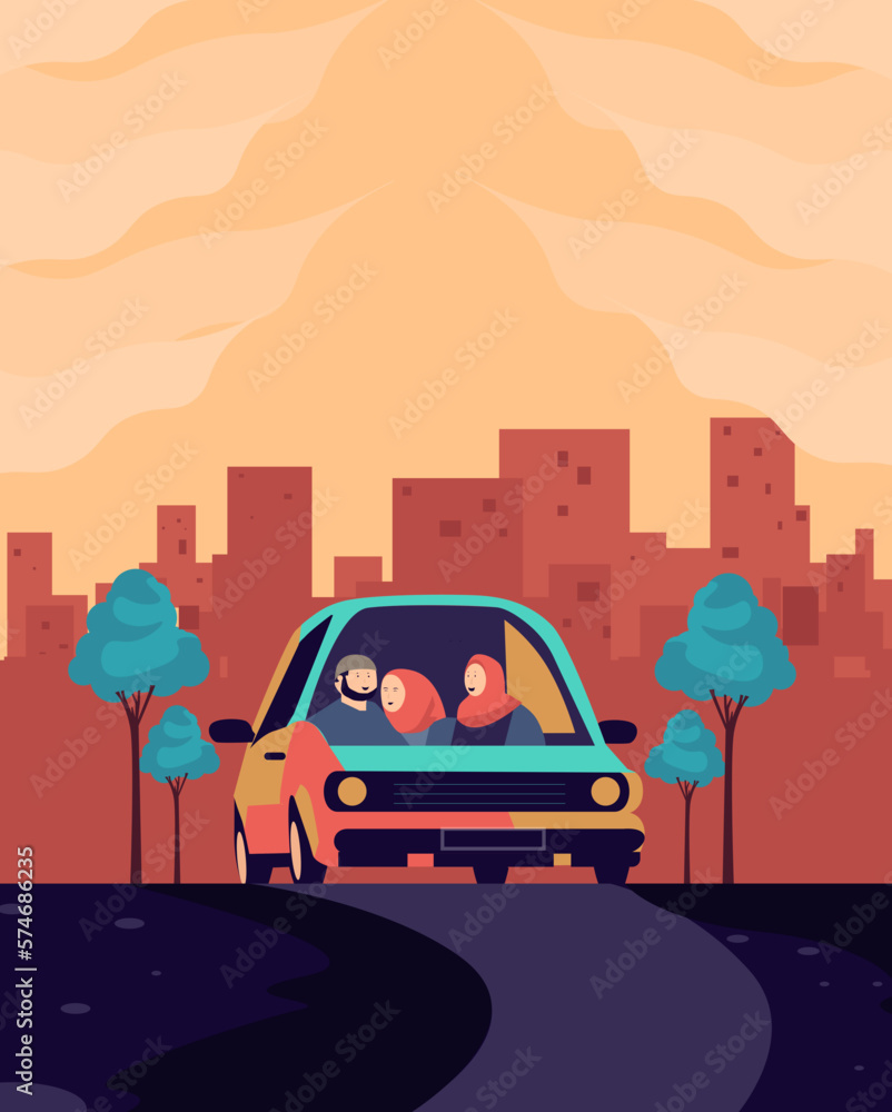 a family was on their way back to their hometown by car to celebrate ...