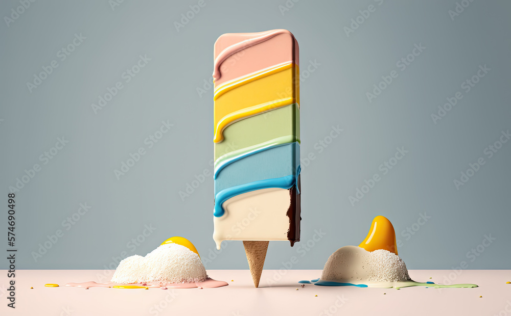 Popsicle illustration created with Generative AI technology Stock ...