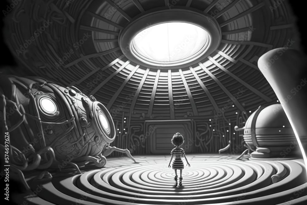 On each alien black and white space maze for kids exercise page, choose ...