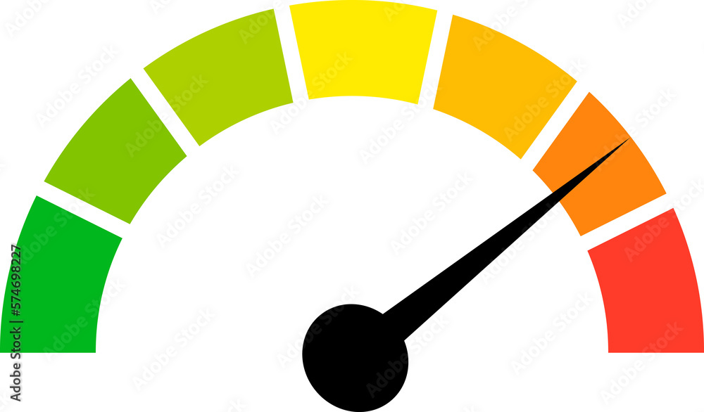 Speedometer gauge meter icons. Scale, level of performance. Speed ...