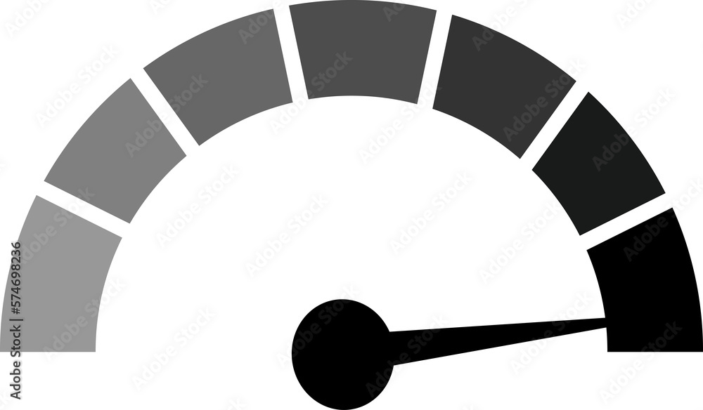 ภาพประกอบสต็อก Speedometer gauge meter icons. Scale, level of ...