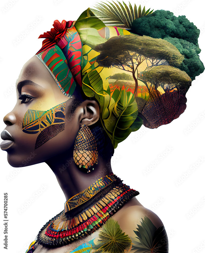 "African Goddess of the Wild: A Black Queen in Nature" Stock ...