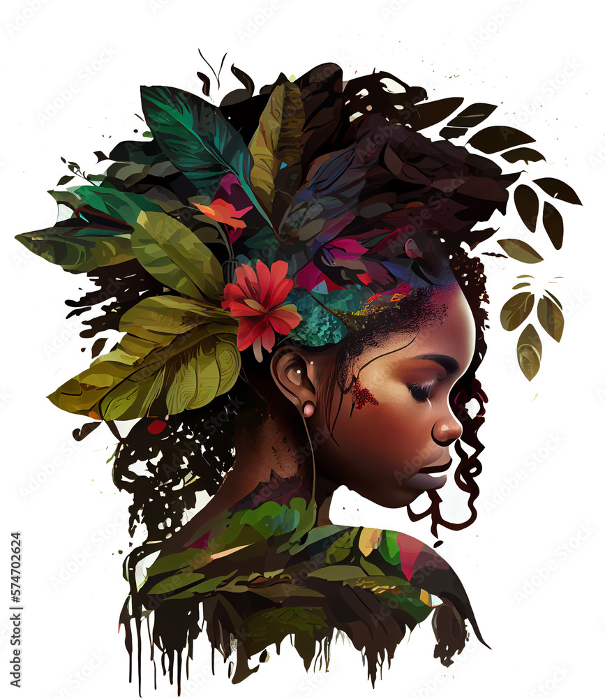 "African Goddess of the Wild: A Black Queen in Nature" Stock ...