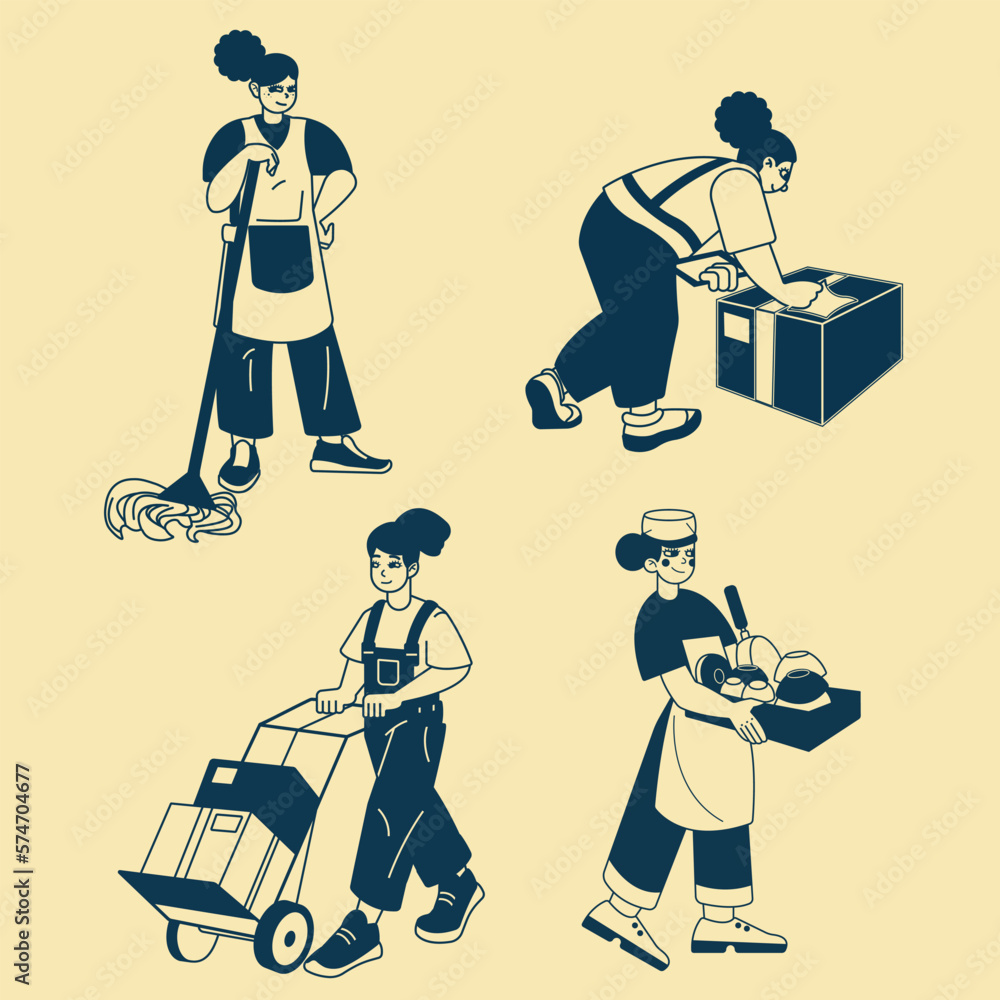 Character in modern style, flat illustration. Vector. Job. service ...