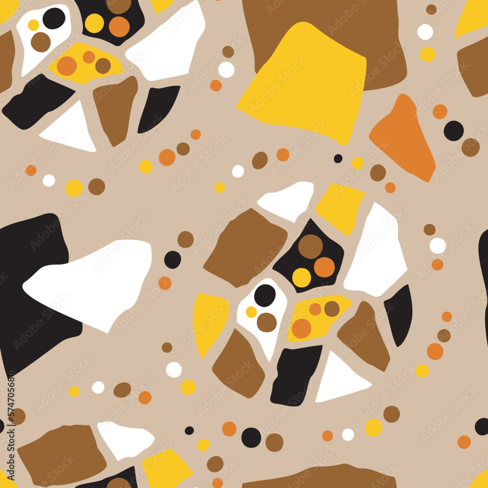 Abstract seamless vector pattern with circle, dots and spots decorative ...