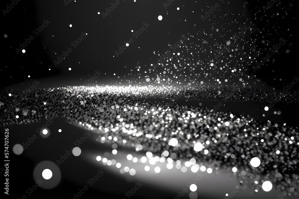 Black and white silver or metal particles background. Glitter shimmer ...