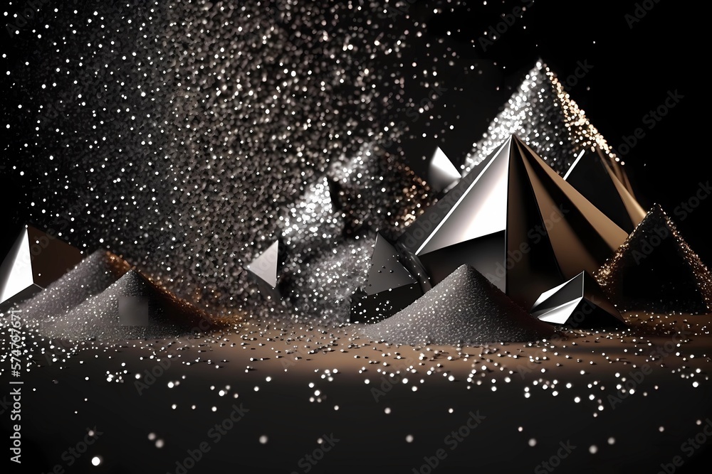 Black and white silver or metal particles background. Glitter shimmer ...