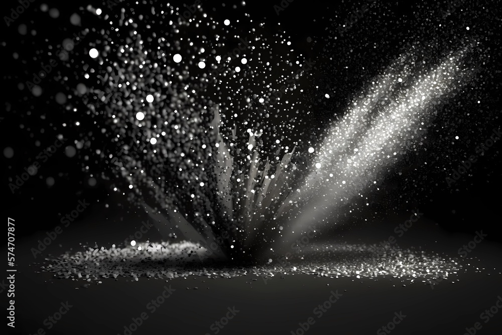 Black and white silver or metal particles background. Glitter shimmer ...