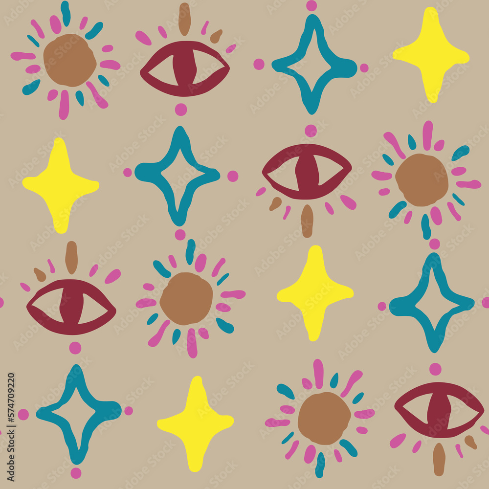 Abstract seamless vector pattern with circle, dots and spots decorative ...