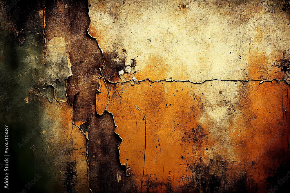 broken gaping hole of old colour dirty crumbling brick room. Uneven ...