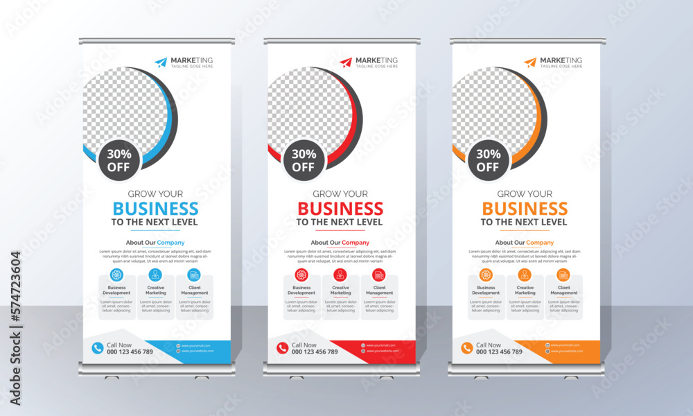 Corporate roll up banner design template. Roll-up template for ...