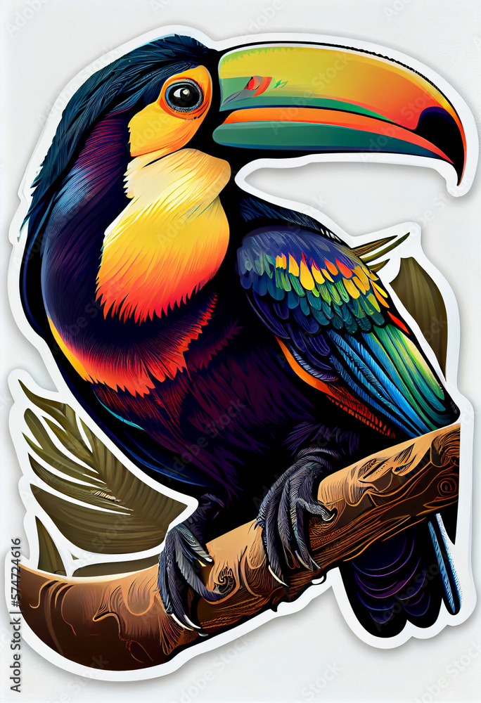 Generative AI render of a toucan Stock Illustration | Adobe Stock