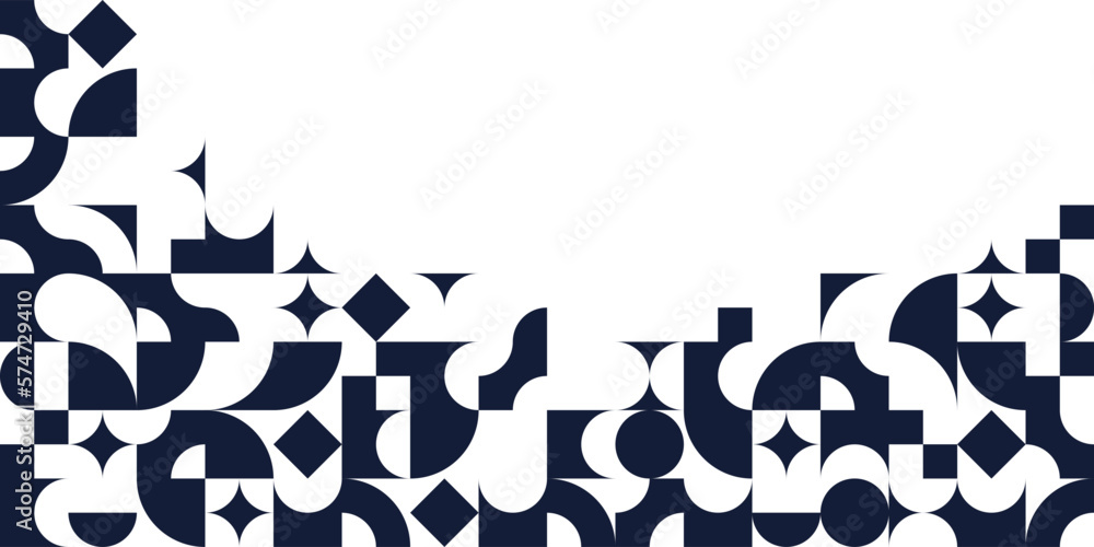 Geometric design vector, black and white modular constructor design ...