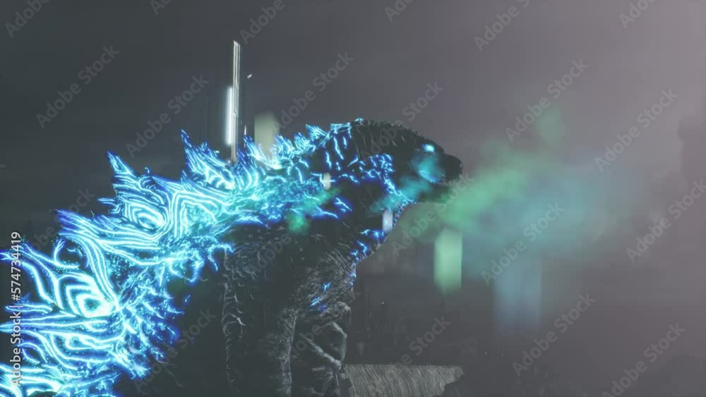 Furious Godzilla, Futuristic Landscape, SCI FI, Cyber City, Monster 3D ...