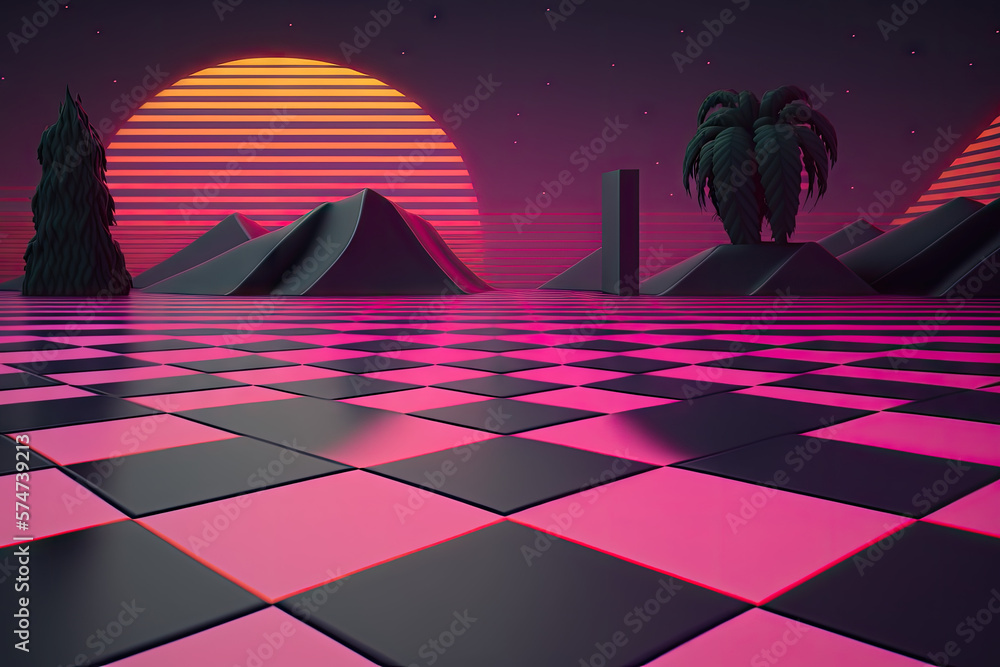 ภาพประกอบสต็อก 80s 90s Retro Wave Background Wallpaper - 80s Background ...