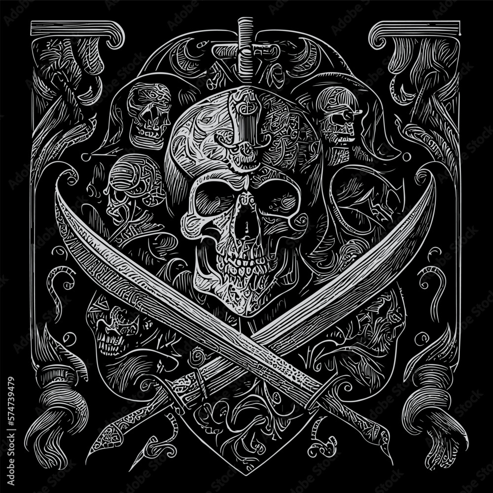 Vetor de pirate skull is a symbol of the lawless and dangerous world of ...