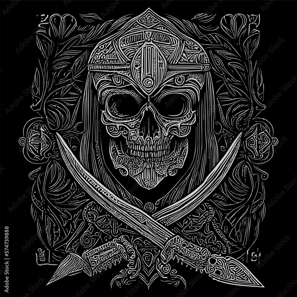 skull warrior is a fierce and intimidating figure that combines ...