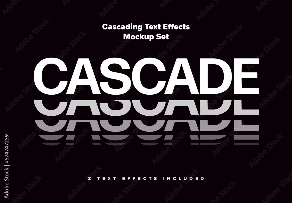 Cascading Distortion Text Effects Mockup Stock Template | Adobe Stock
