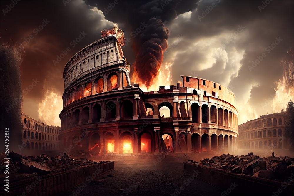 The Fall Of The Roman Empire. Generative AI Stock Illustration | Adobe ...