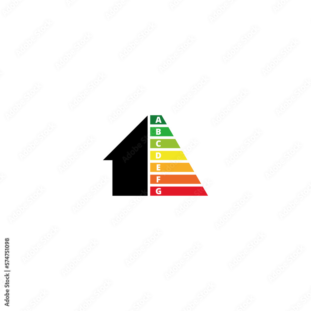 Energy chart for concept design. Energy efficiency icon on white Stock ...