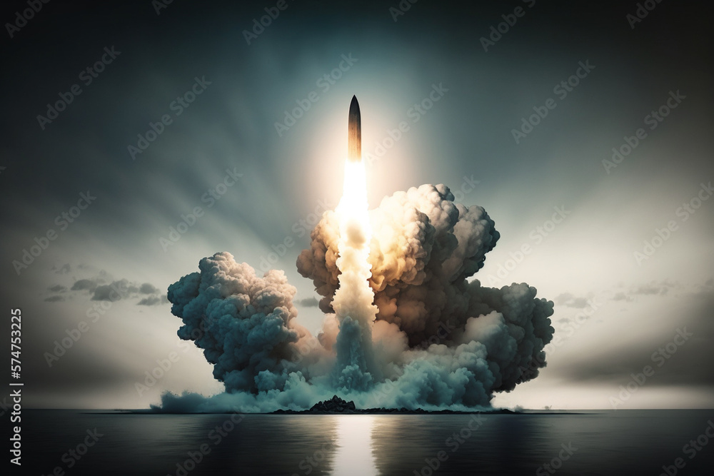nuclear missile launch, created by a neural network, Generative AI ...
