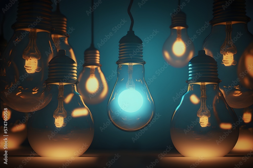 Brainstorming Session Idea, Inspiring Vision Idea, Glowing Bulb Idea ...