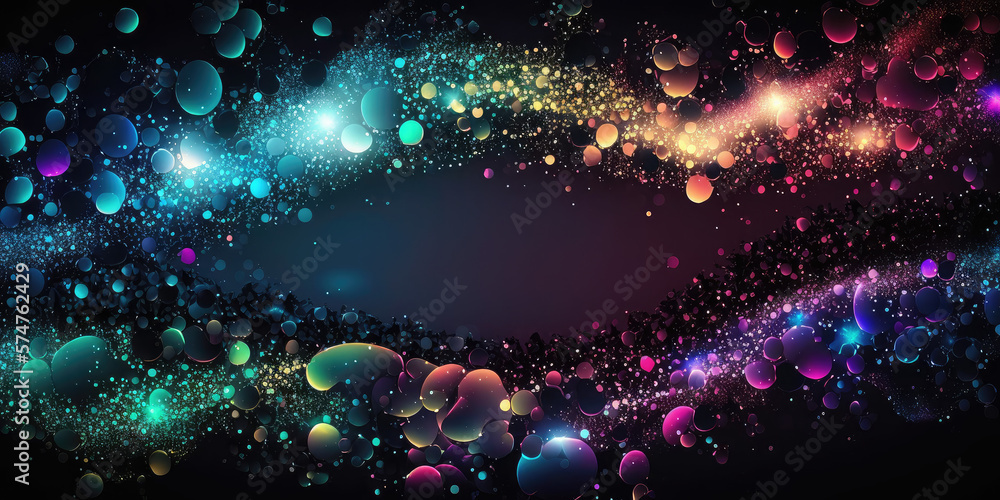 background of abstract glitter lights. RGB and black. banner ...