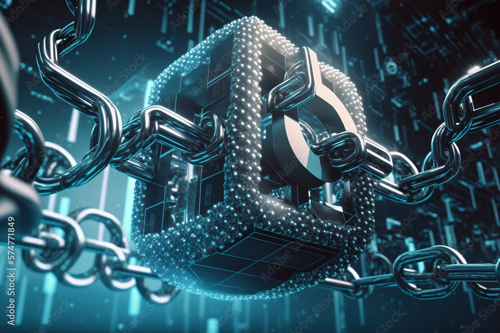 Blockchain technology. Featuring a futuristic and innovative design ...