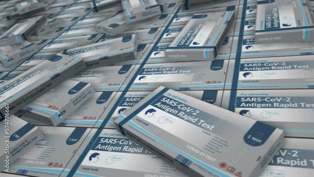 Covid antigen self test box production line. Rapid coronavirus sars-cov ...