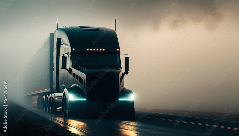 Electric 18 wheeler concept created with Generative AI Stock ...