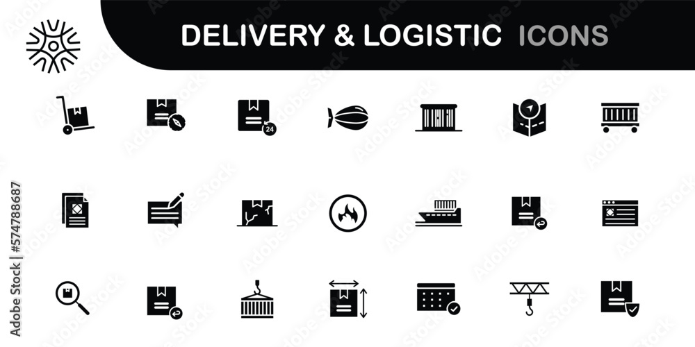 Delivery line icons set. Shipping icon collection. Set of logistic ... Delivery line icons set. Shipping icon collection. Set of logistic ...