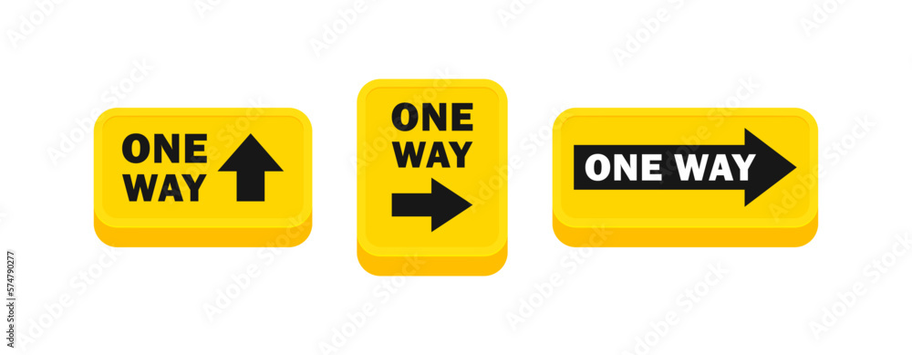 One way marking sign with arrow pointer. Road traffic sign. Vector ...