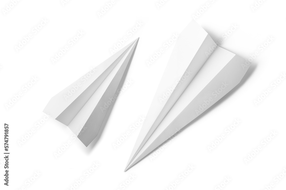 Paper planes origami isolated on a transparent background, PNG. High ...
