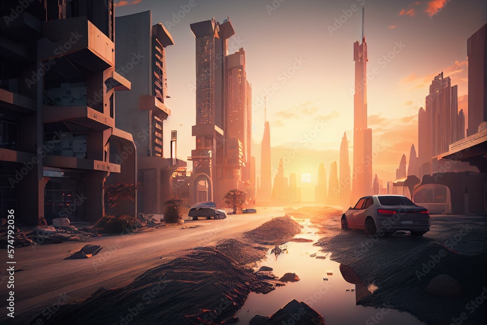 wide angle photography of Cityscapes with nature elements, hyper ...