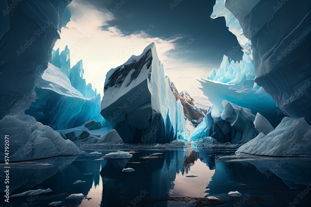 wide angle photography of Glaciers and icebergs, hyper detailed, ultra ...