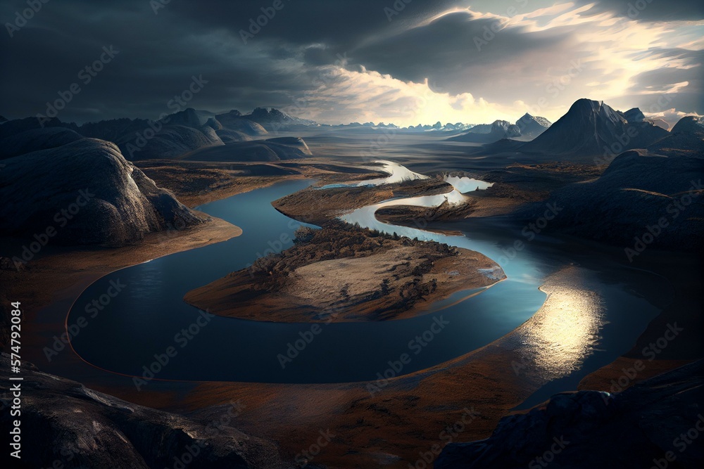 wide angle photography of Rivers and lakes, hyper detailed, ultra ...