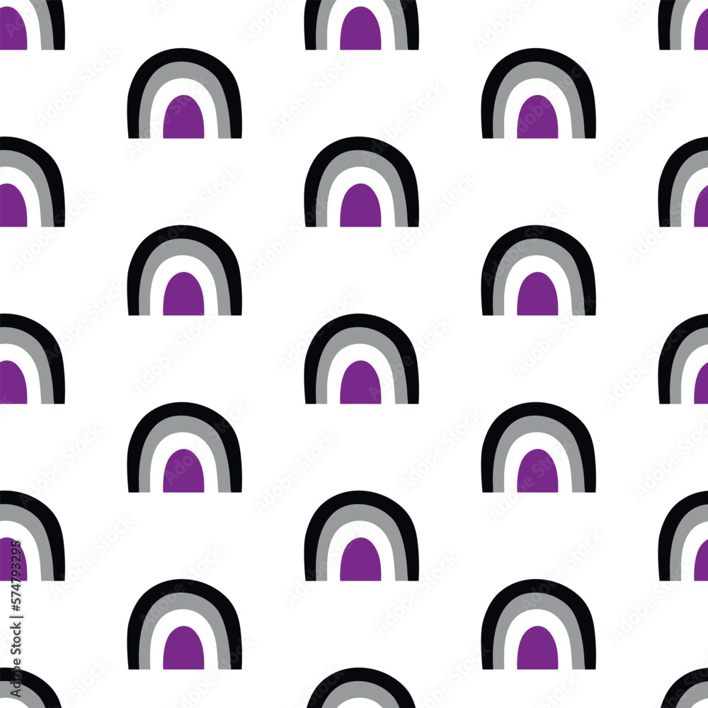 Abstract geometric seamless pattern. Beautiful pattern with rainbows in ...