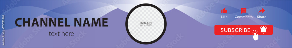 YouTube Channel Cover design. The header for Social Media Account with ...