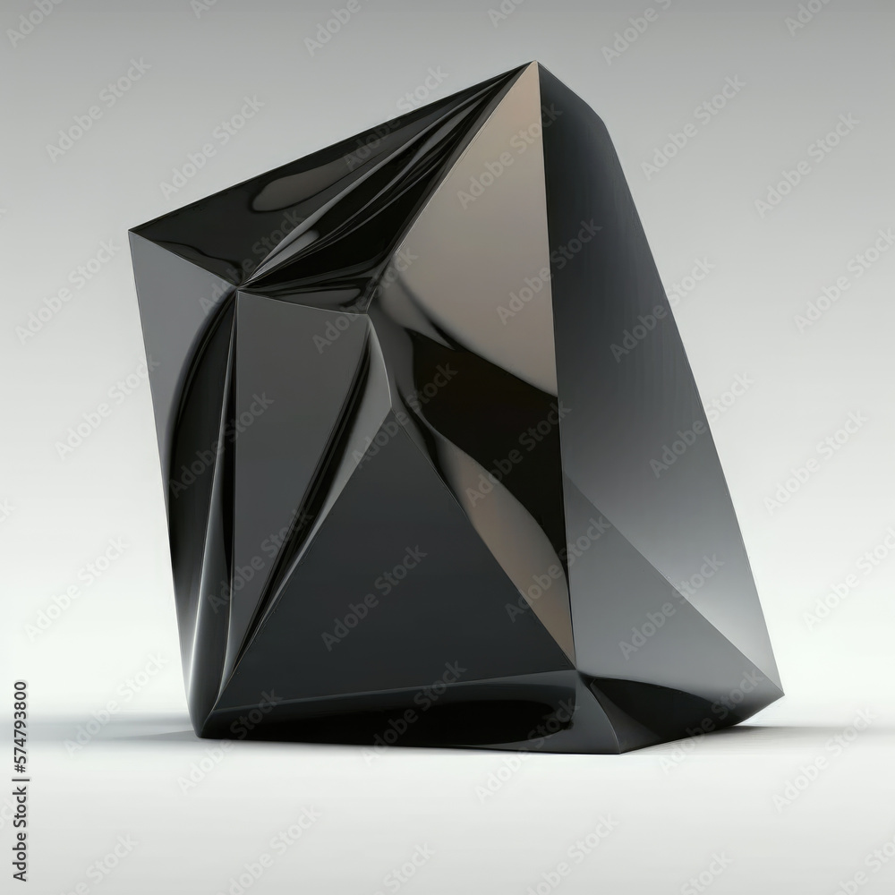 glossy black trapezoid with curious angles built from sandstone ...