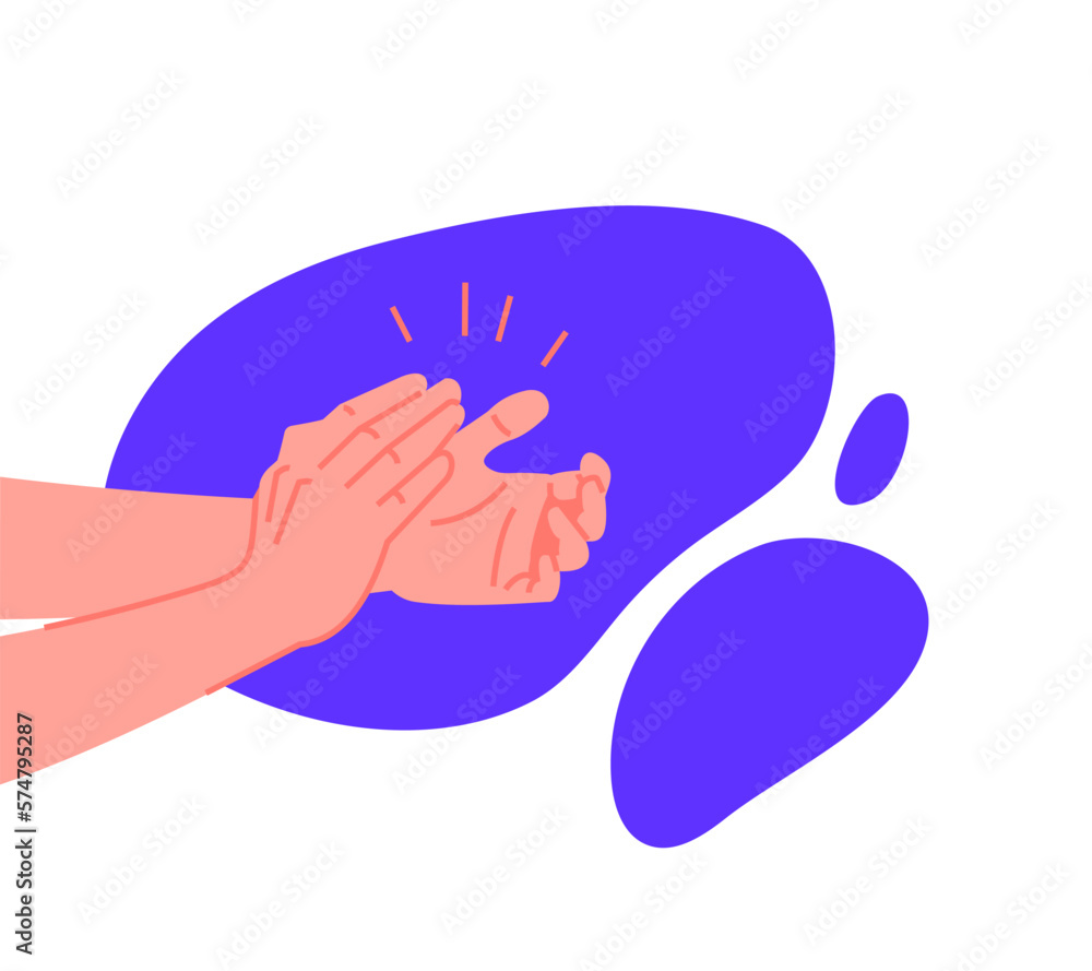 Hands clapping. Applaud hands vector illustration. A demonstration of ...