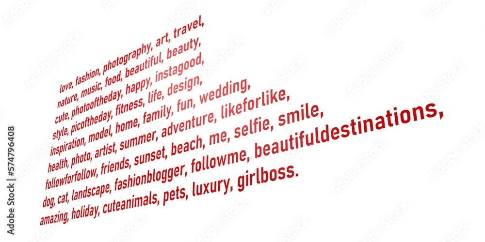 ภาพประกอบสต็อก 50 most popular tags in the world ภาพ | Adobe Stock